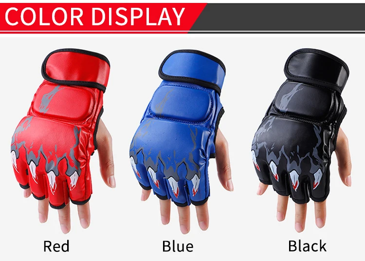 Fingerless MMA Boxing Gloves - UFC Sanda Training Gear