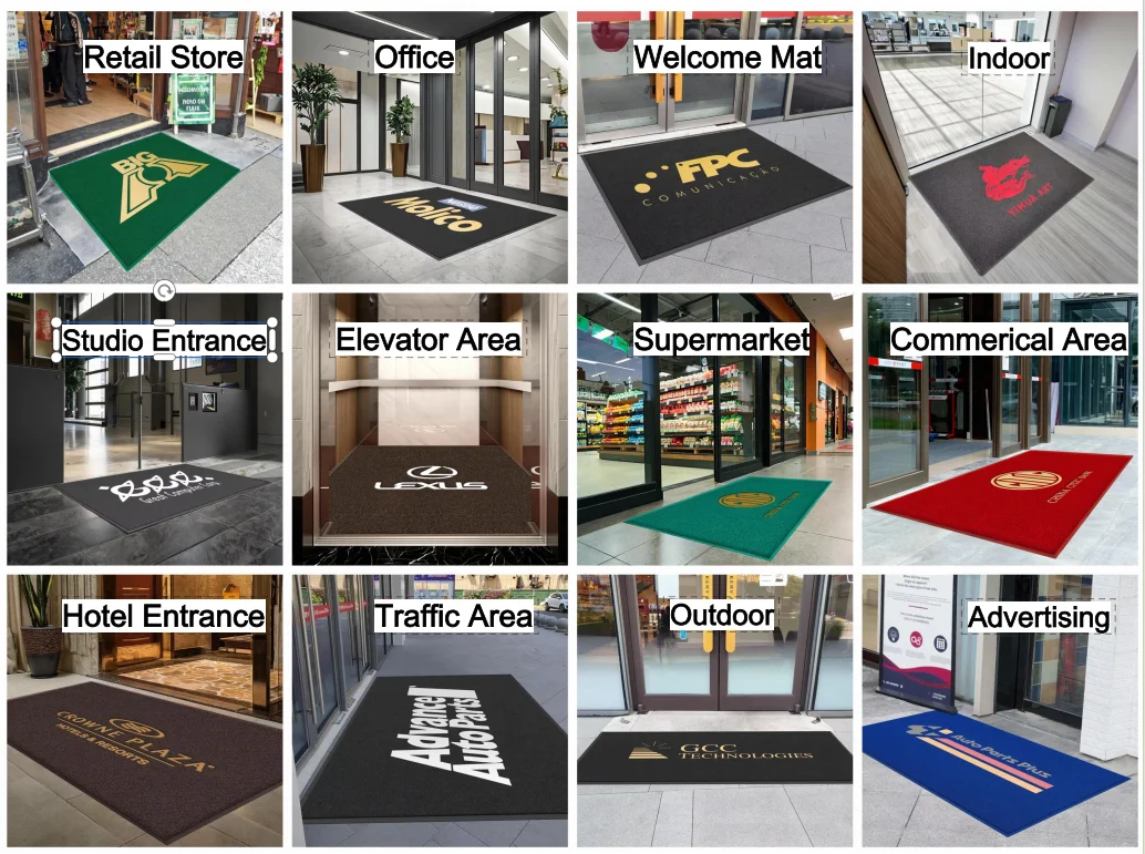 Modern Black PVC Animal Print Thin Door Mat Non-Slip Washable Indoor ...