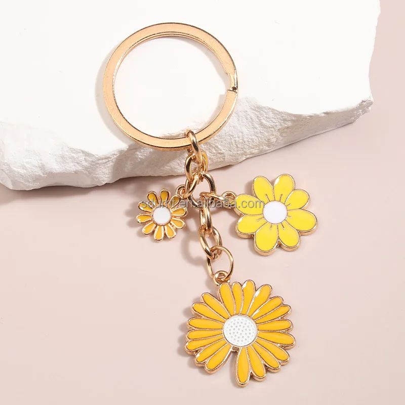 Hot Sale Supply Women's Flower Bag Charms Enamel Keychain Purse ...