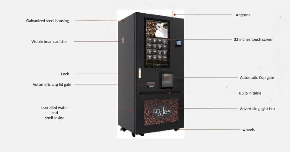 Vending-Machine Coffee Vending Machine Coffee Bean to Cup Vending ...