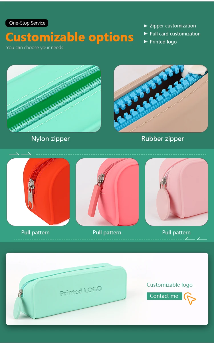 Customized Silicone Pencil Case - Eco-Friendly Washable Zipper Bag for ...