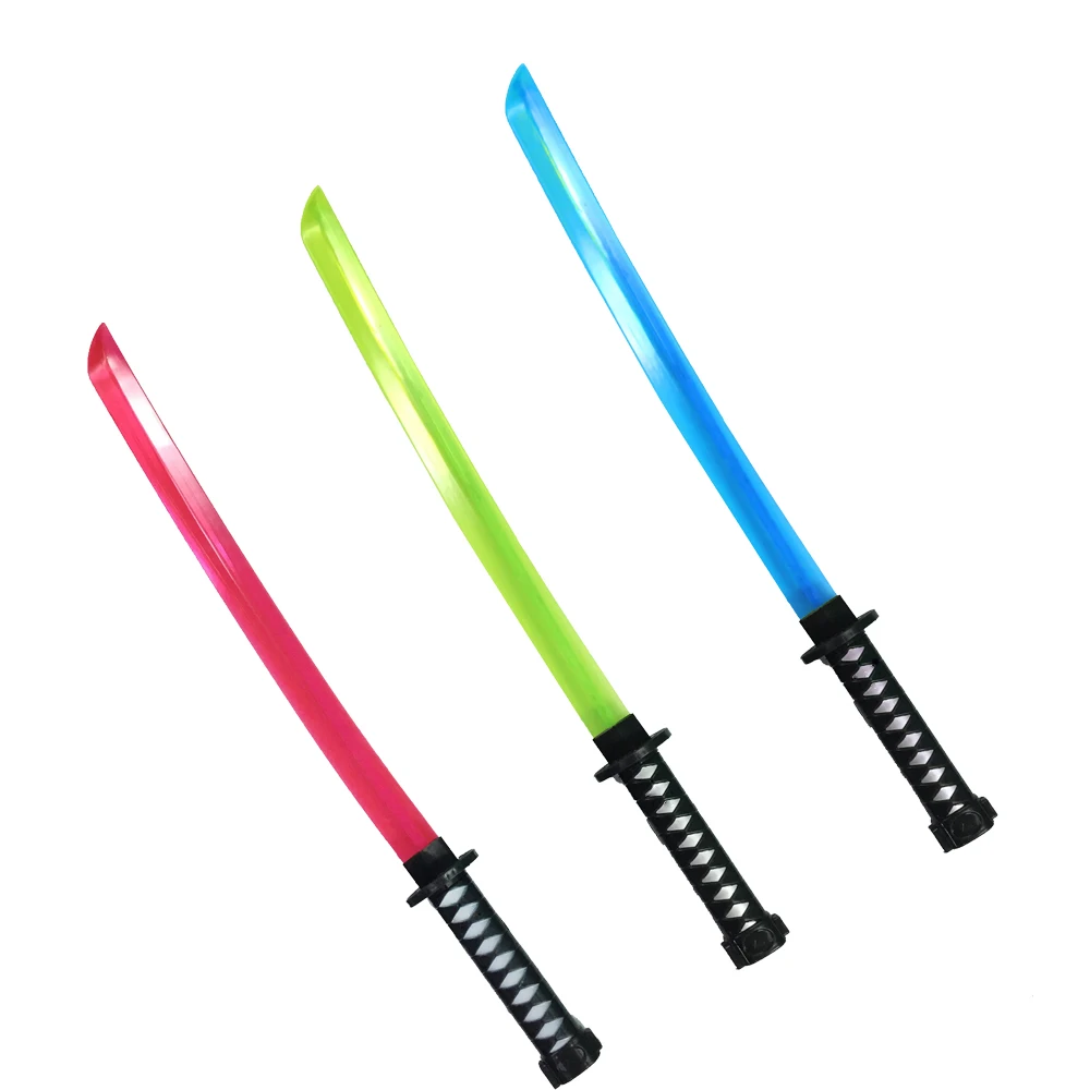 Plastic Led Samurai Sword Wand Toy With Sound Double Headed Light Up ...