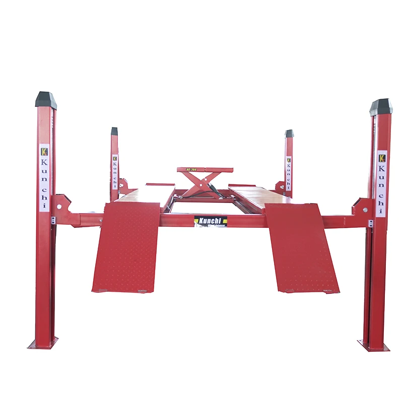 KUNCHI Vehicle Equipments Hydraulic 4 Post Car Lift with Casters 9000 ...