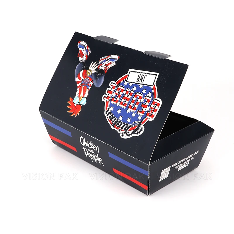 Custom Food Packaging Slide Burger Box To Go Paper Container Burger New ...