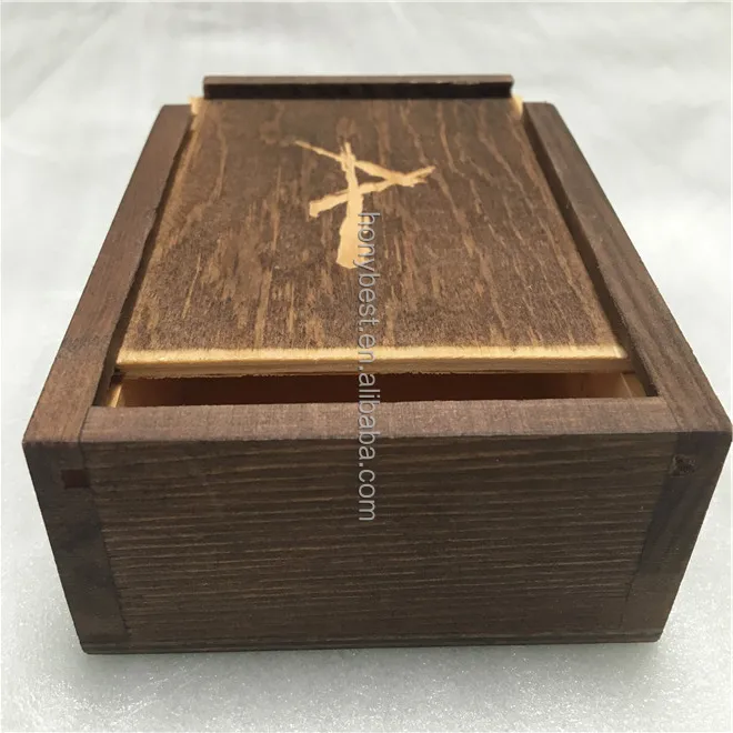 Unfinished Small Wooden Gift Display Box with Sliding Lid