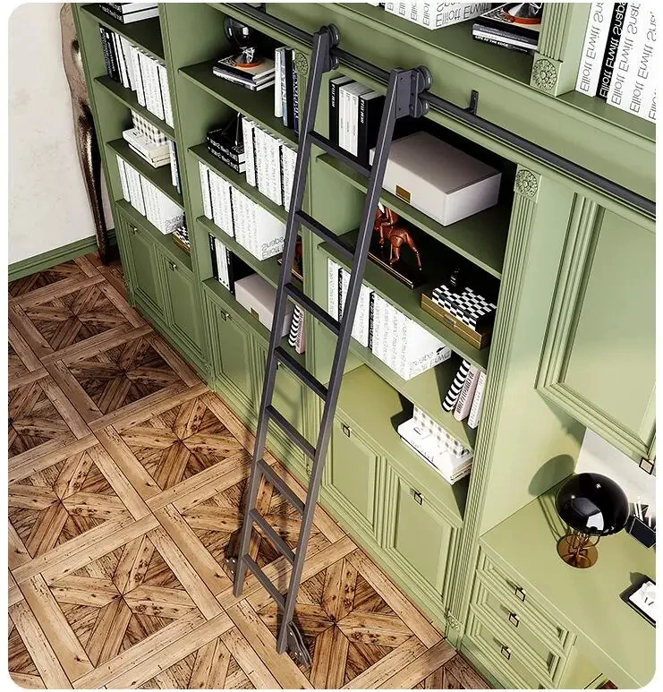 WEKIS Rustic Black Round Tube Barn Ladder 3.3ft 6.6ft 9.9ft 13.2ft ...