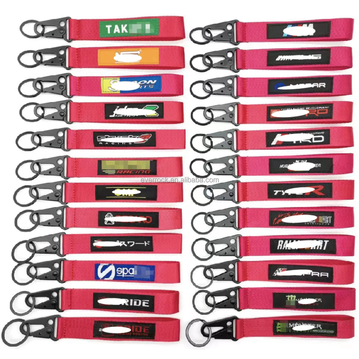 Wholesale Motorcycle Embroidered Keychain Brand Fabric Strap Keychain ...