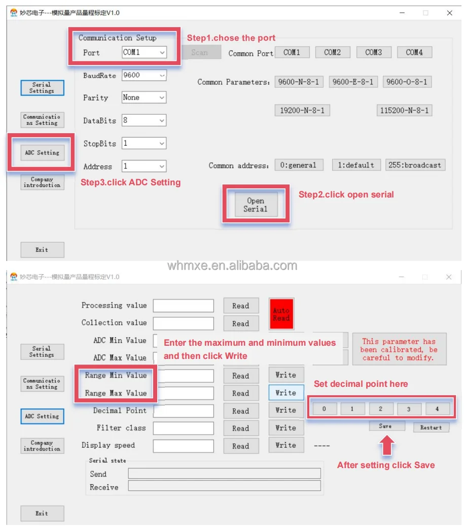 Modbus-RTU/ASCII Industrial LED Segment Display Double Faced LED Number ...