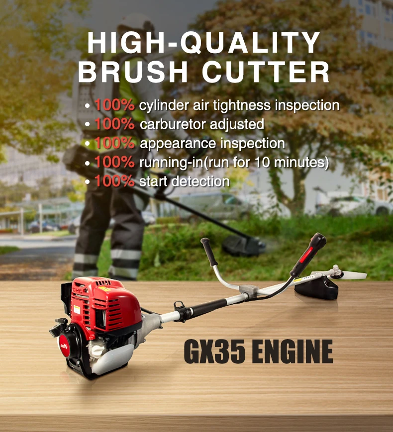 CE 4-Stroke 35cc Brush Cutter Machine Manual Shoulder Gasoline Grass ...