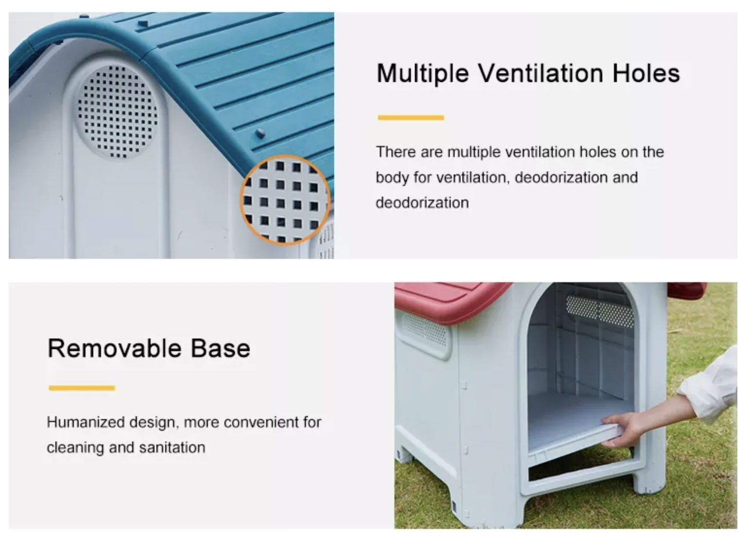 Dog House With Liquid Drainage System Dog Pets House Winter Resistant ...