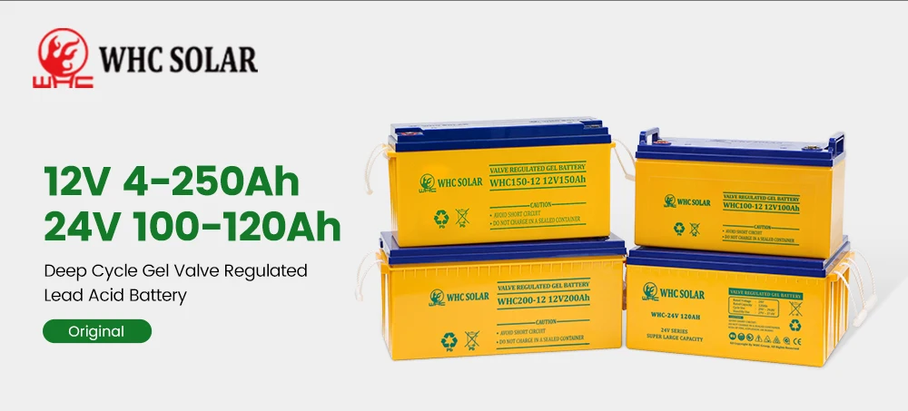 WHC SOLAR 12V 250AH Gel Lead Acid Batteries - Deep Cycle