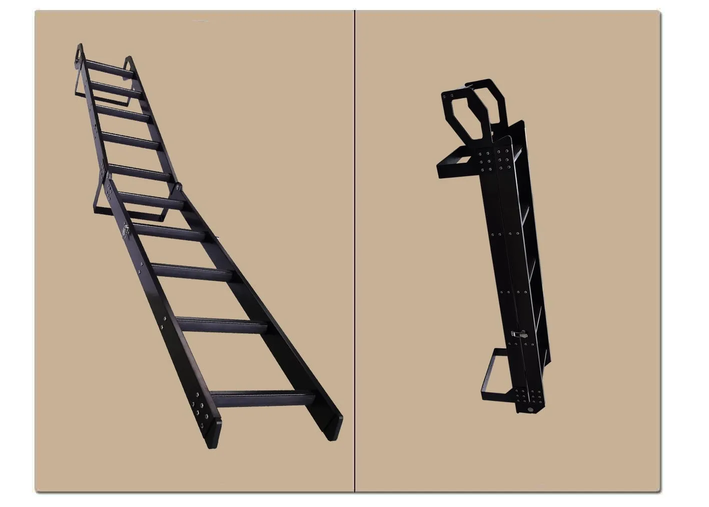 Aluminum Black Ladder Ladder Aluminum Foldable Extension Step Ute ...