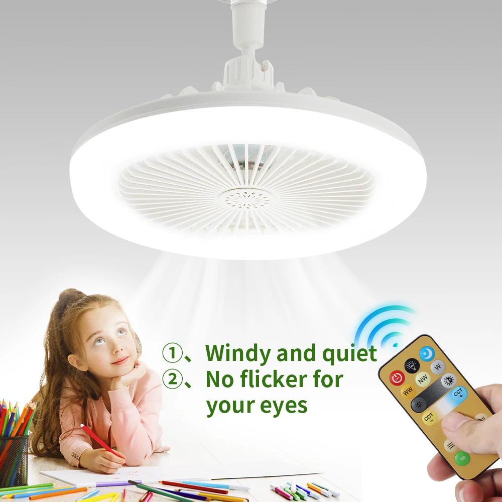 Remote Control Ceiling Fans with LED Light for Bedroom and Living Room ...