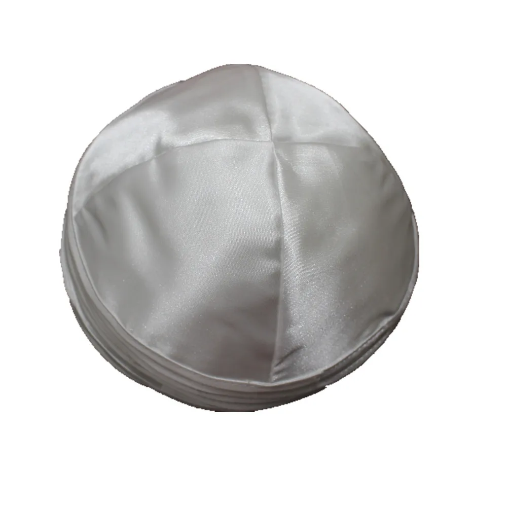 Jewish Satin Kippah White Kipot Kipa Yarmulkes Beanies Judaism Kippa ...