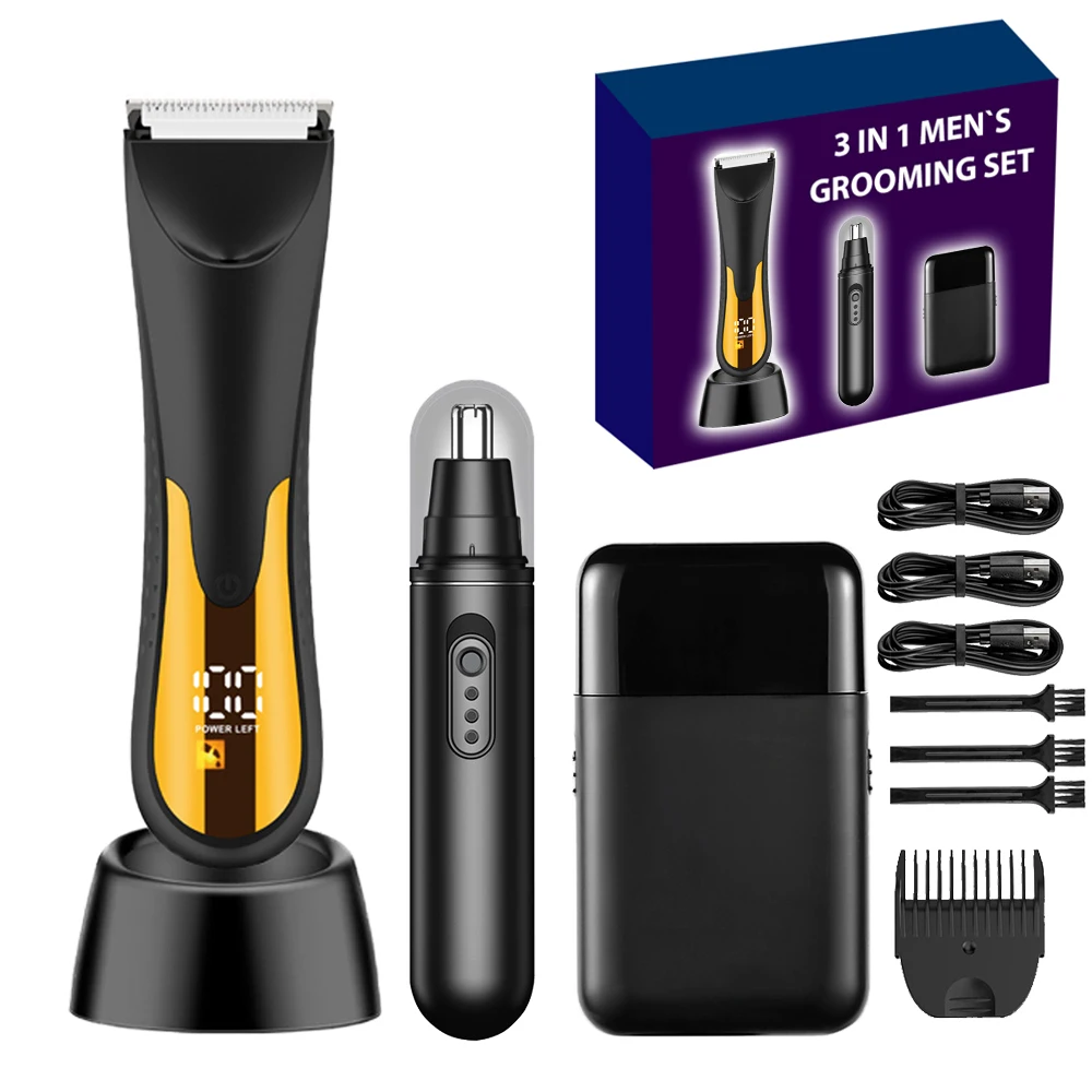 OEM 3 IN 1 Washable Body Groomer for Men Body Hair Trimmer Hair removal ...