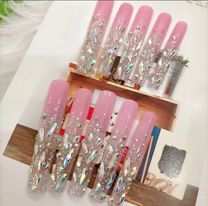 7cm Length Hand Made Custom Designer Press on Nails New Fashion Nails ...