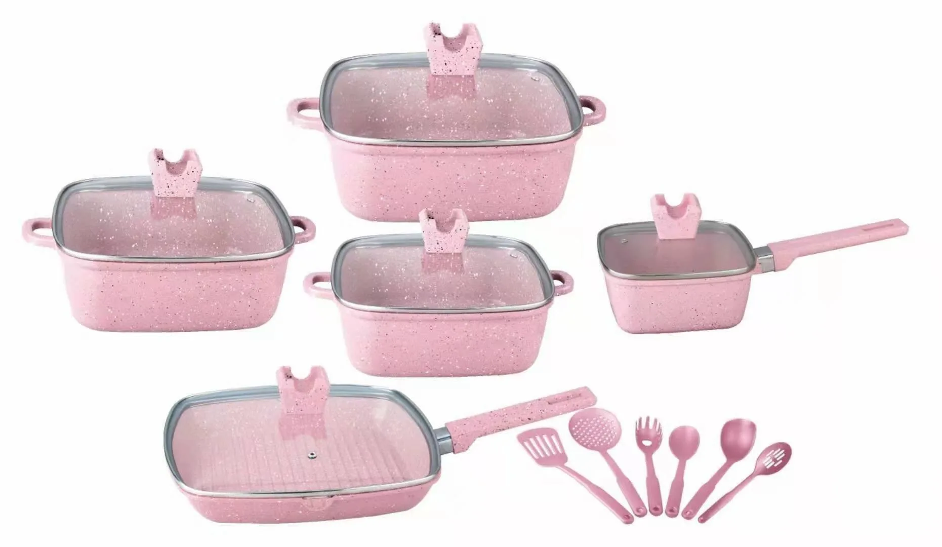 16pcs Nonstick Marble Cookware Set Wholesale Kitchen Die Casting ...