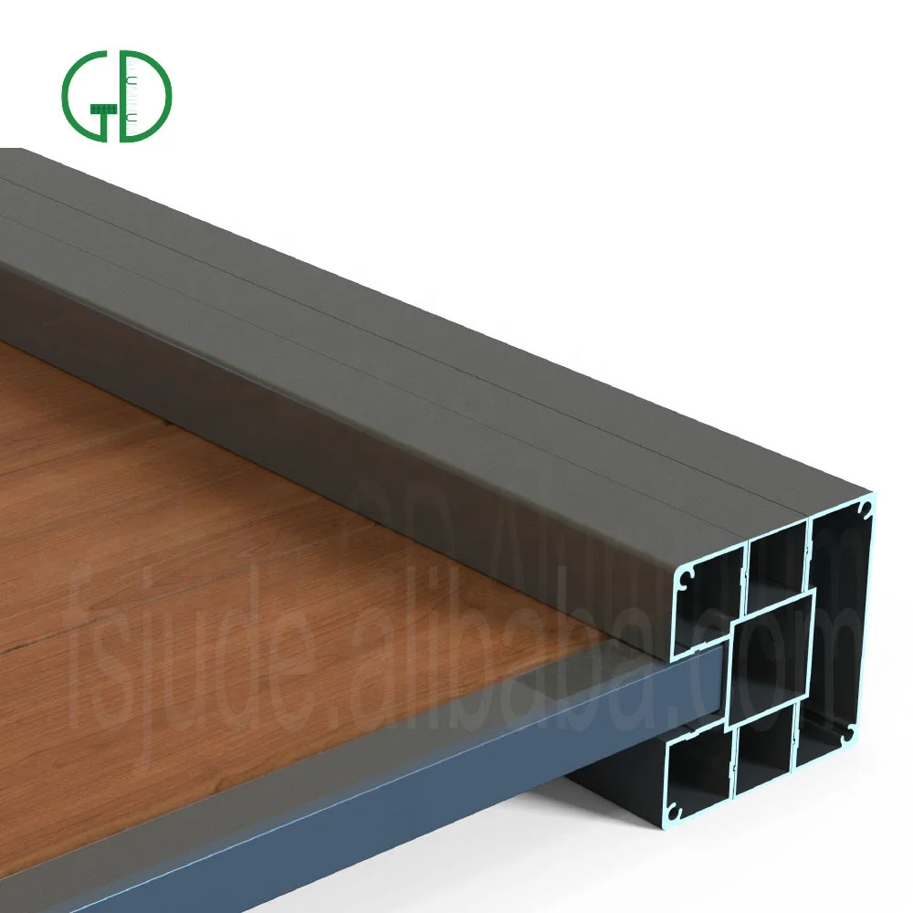 GD black aluminum post fence railing cap light rails channel wpc ...