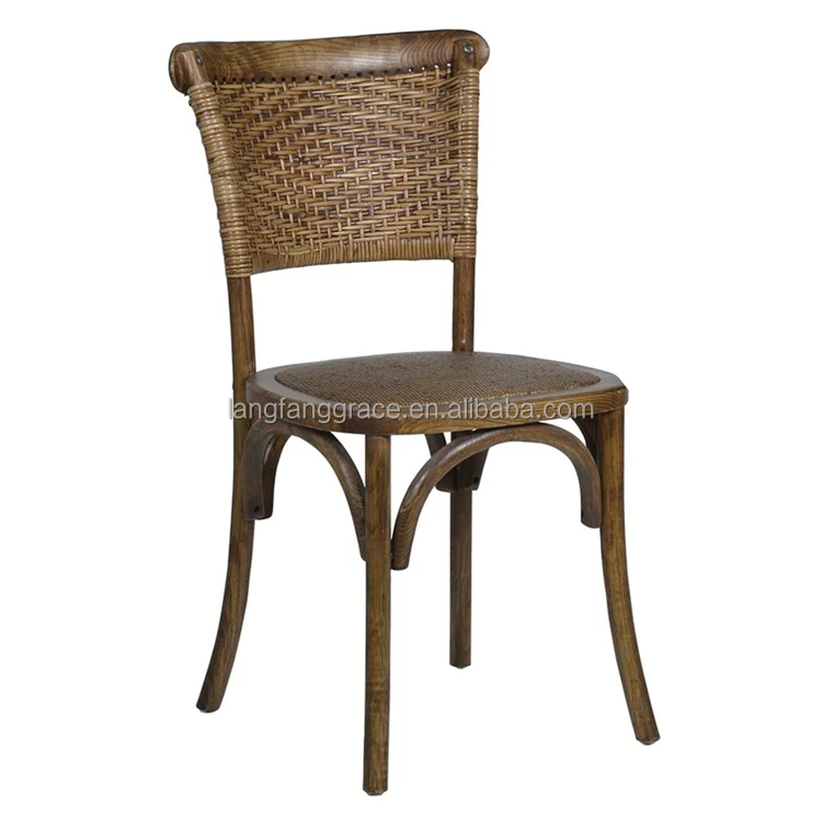 Vineyard Wood Cane Wicker Rattan Weave High Back Dining Chair for ...