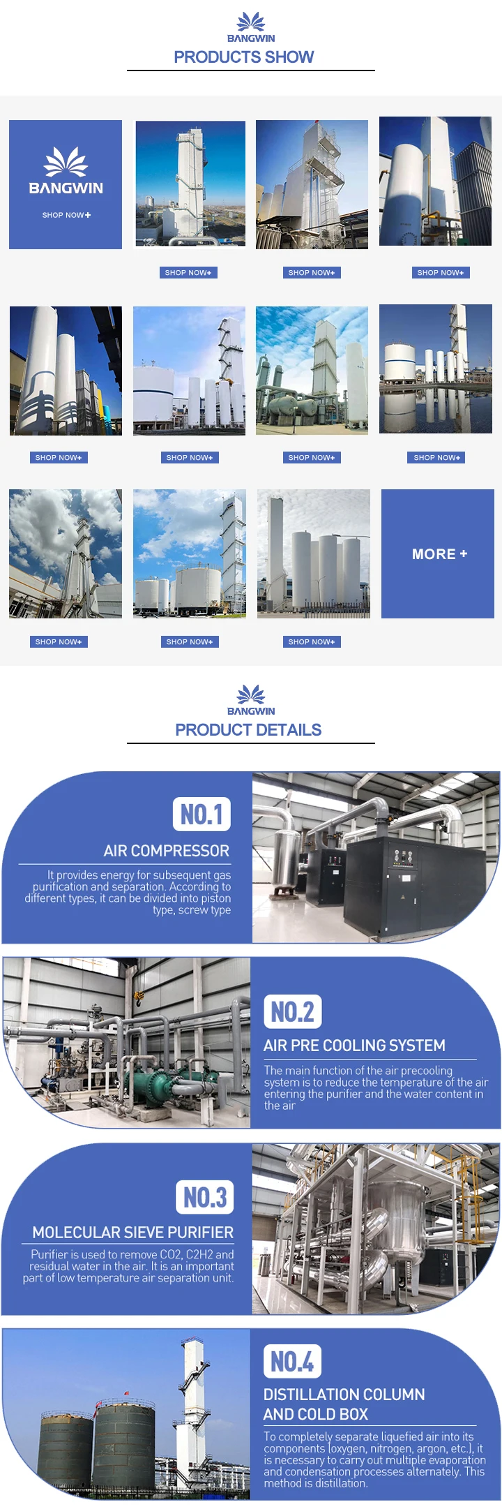 Cryogenic Air Separation Oxygen Production Plant 99.6% Purity O2 Plant ...