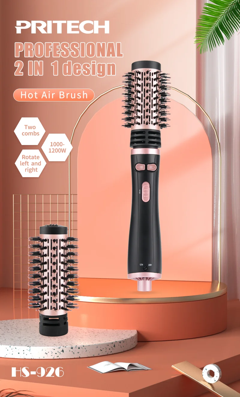 Pritech Professional Hot Air Brush Electric Rotating Hair Blower One-step Hair Dryer Brush - Buy ...