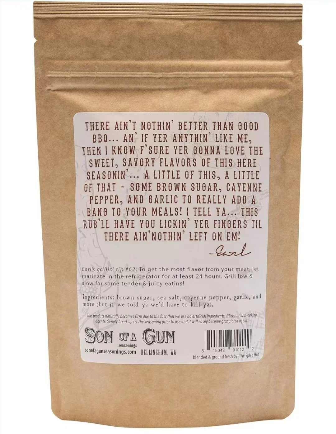 Kraft Paper Bagged Seasoning Label. Condiment Label. Self-adhesive ...