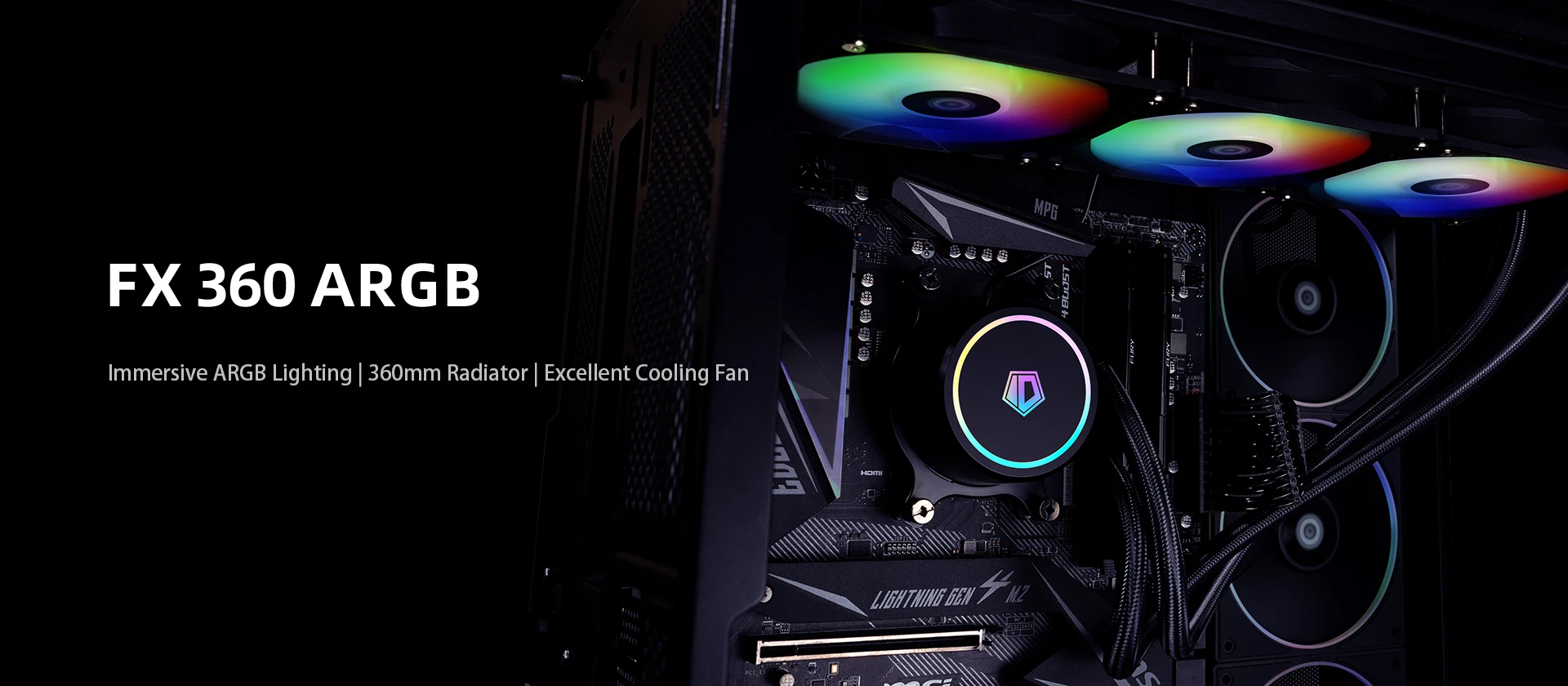 Frostflow X360 ARGB Liquid CPU Cooler - 360mm AIO Water Cooling for Gaming PC, Silent Operation ...