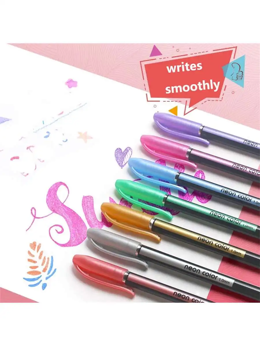 48pcs/set Glitter Sketch Drawing Color Pen Markers Gel Pens Set Refill ...
