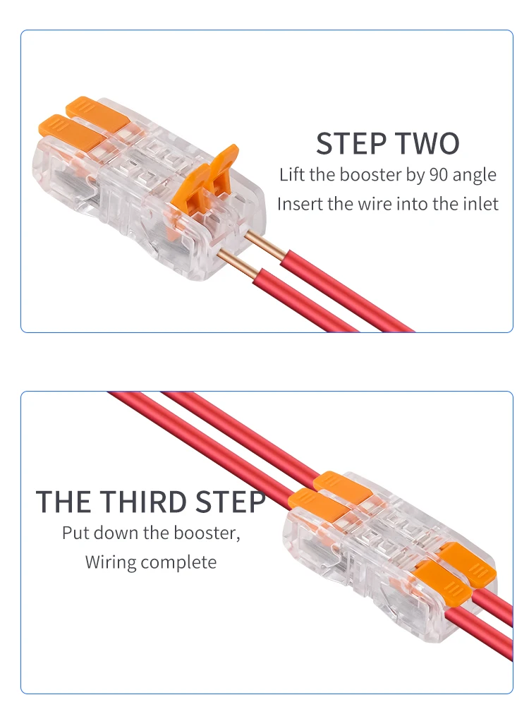 New Upgrade Two in and Two Out Spring Push in Wire Connection Fast ...