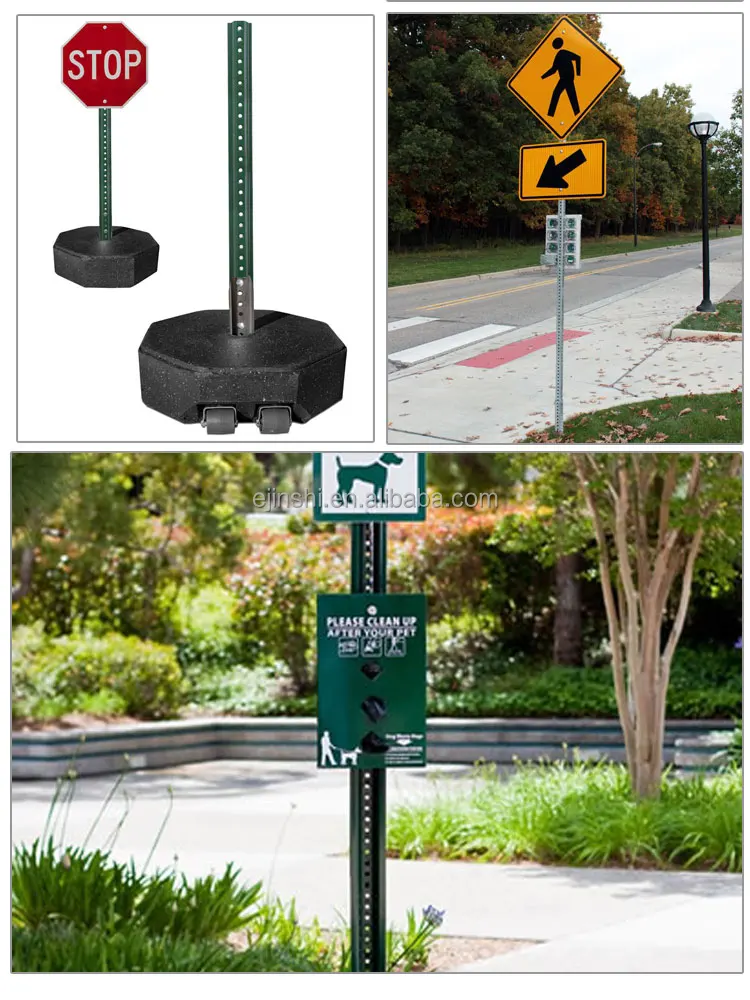 8ft Steel U Channel Traffic Sign Post Green U Channel Sign Post ...