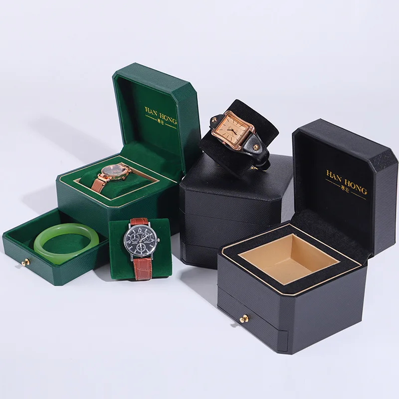 Luxury Single Automatic Watch Packaging Storage Box Flip-Top Suede ...