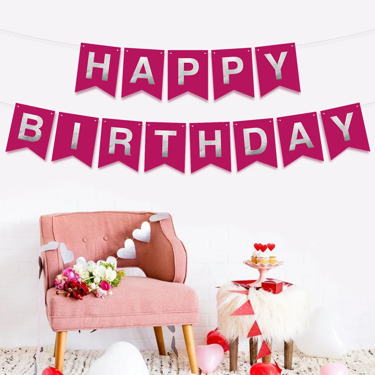 Wholesale Birthday Color Flag Hot Goldfish Tail Happy Birthday Flags ...