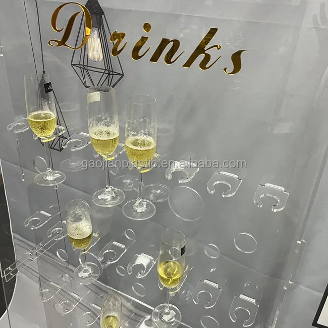 High Translucent Acrylic Champagne Glass Stand for Weddings