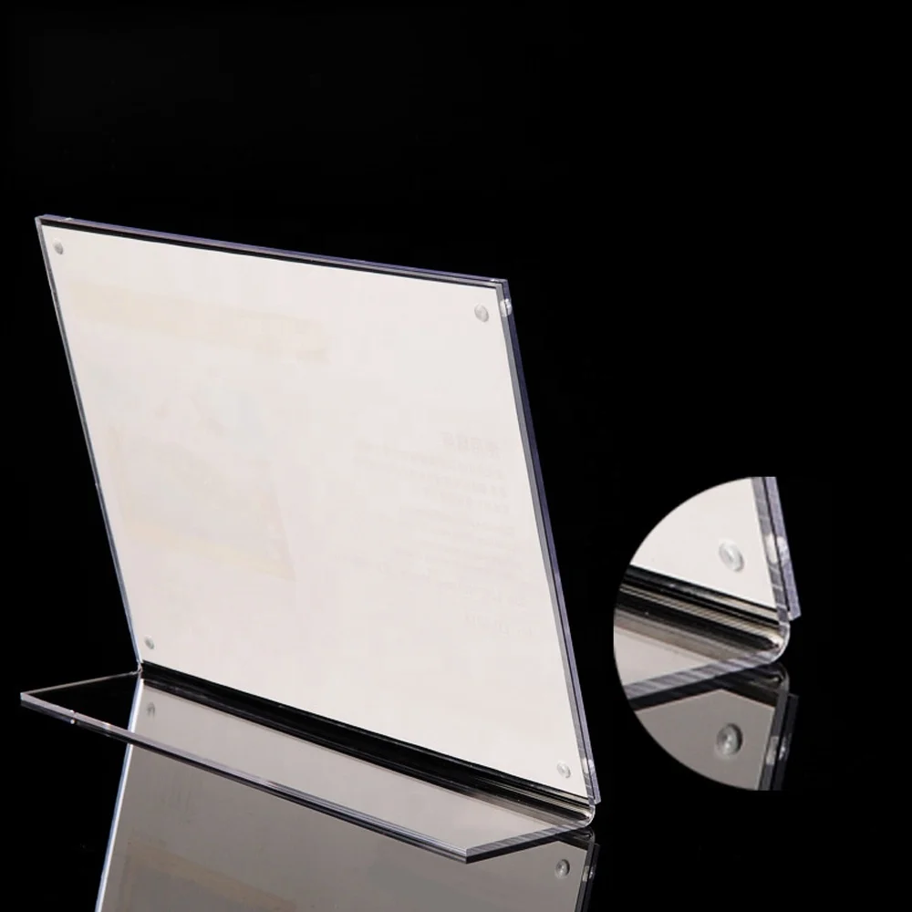Free Standing Clear Magnetic L Shape 4x6 5x7 Acrylic Picture Sign ...