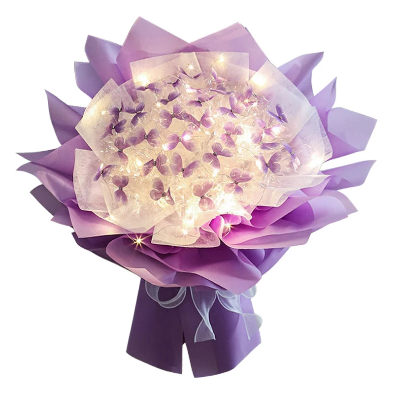 DIY Bouquets Handmade Flower Material Package LED Light String Gift ...