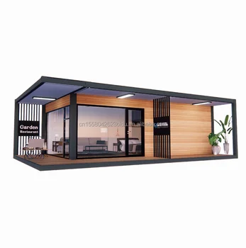 Container House Prefabricated Casas Wooden Glass House 40ft Prefab ...
