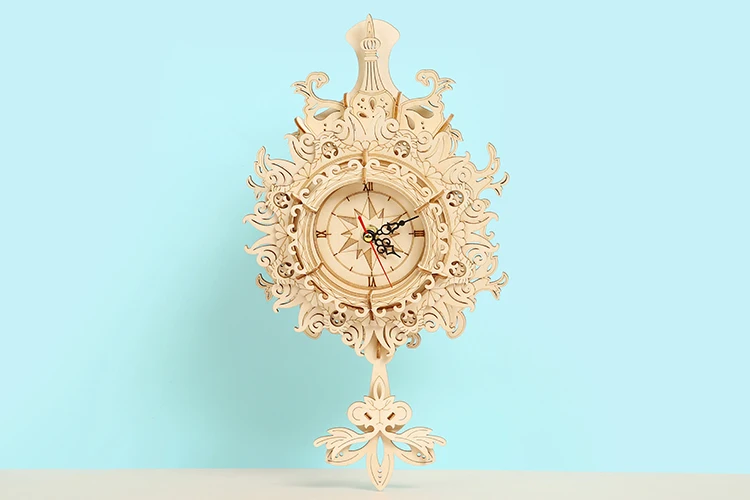Wooden Handicraft Toys - Assembly Retro Wall Clock Model