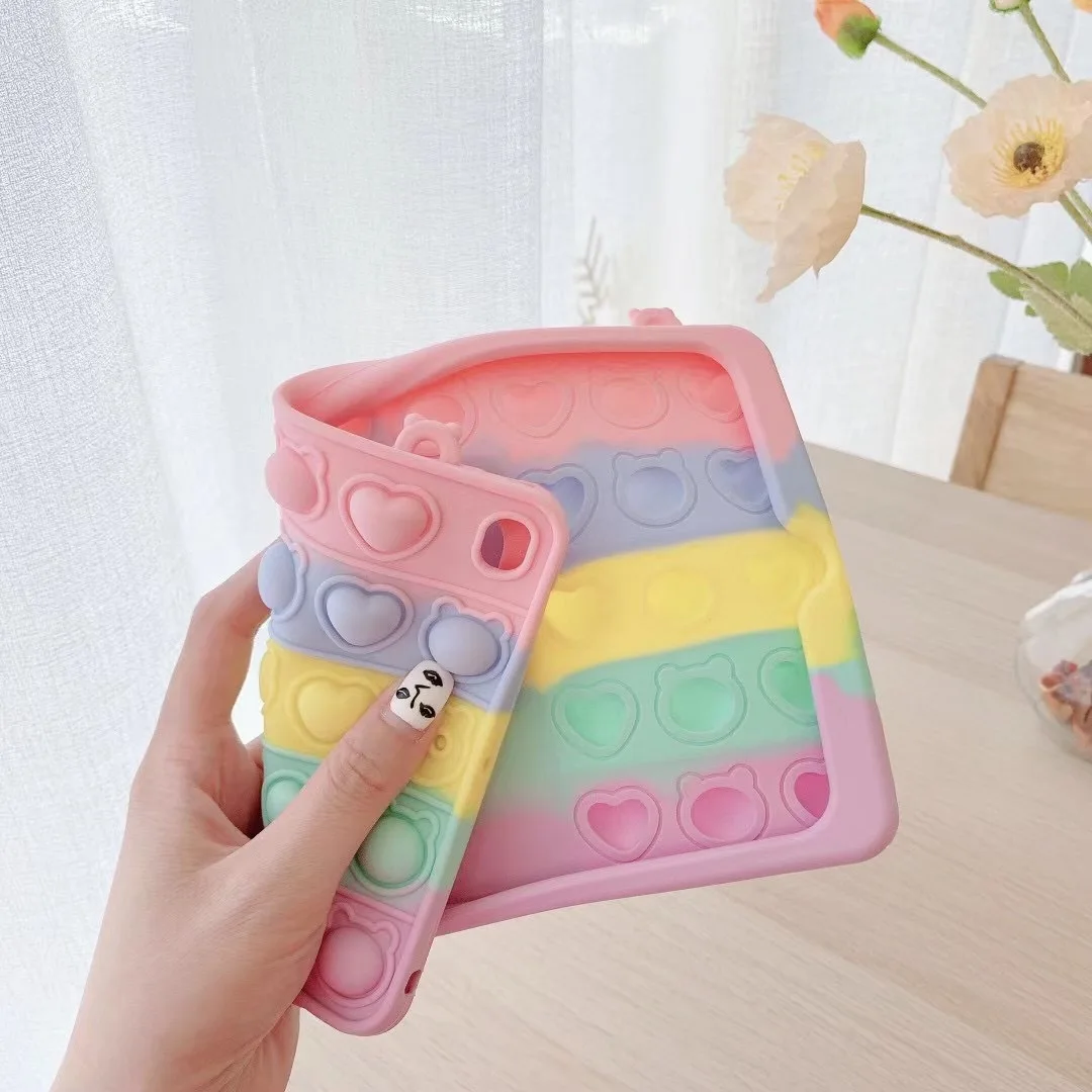 Relive New Design Fidget Toys Push It Bubble Silicone Tablet Case For ...