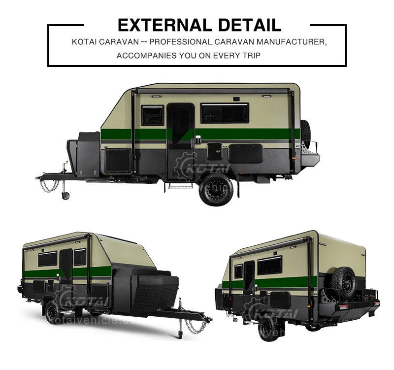 KOTAI 2025 Custom OEM 15ft Luxury Travel Trailer - off Road Hybrid Camper