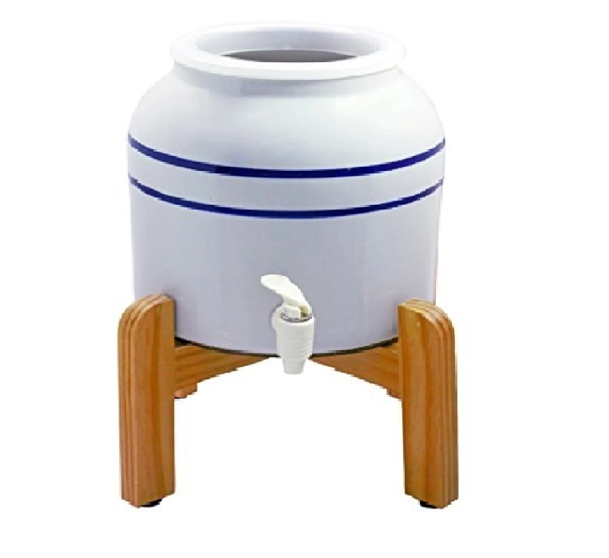 Ceramic Water Dispensers with Wood Stands - 6L, 8L, 10L