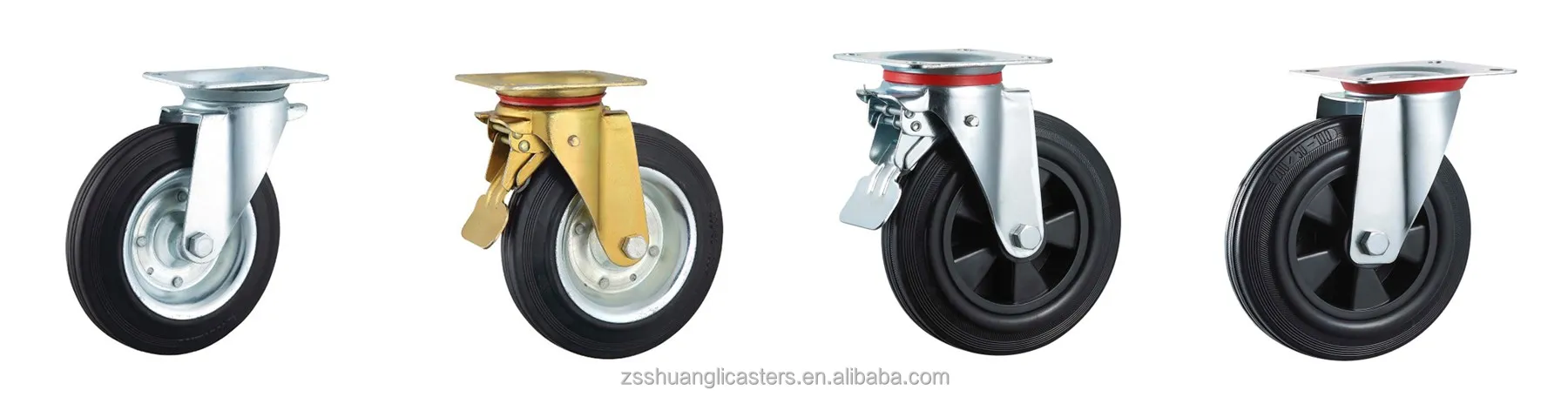 Durable Rubber Caster Wheel with Steel Core for Garbage Bins