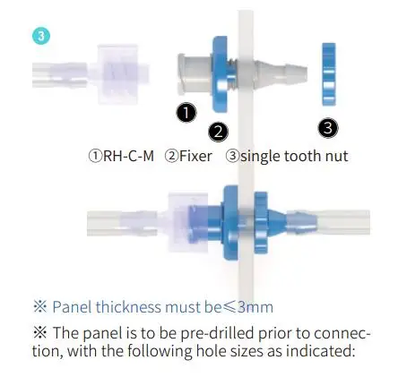 Laboratory Luer Lock Connector Bulkhead with Nut Standard Size