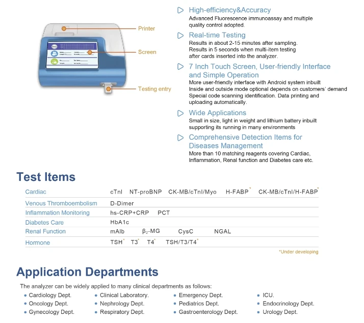 Rapid Test Fluorescence Immunofluorescence Analyzer for Hormone,T3,T4 ...