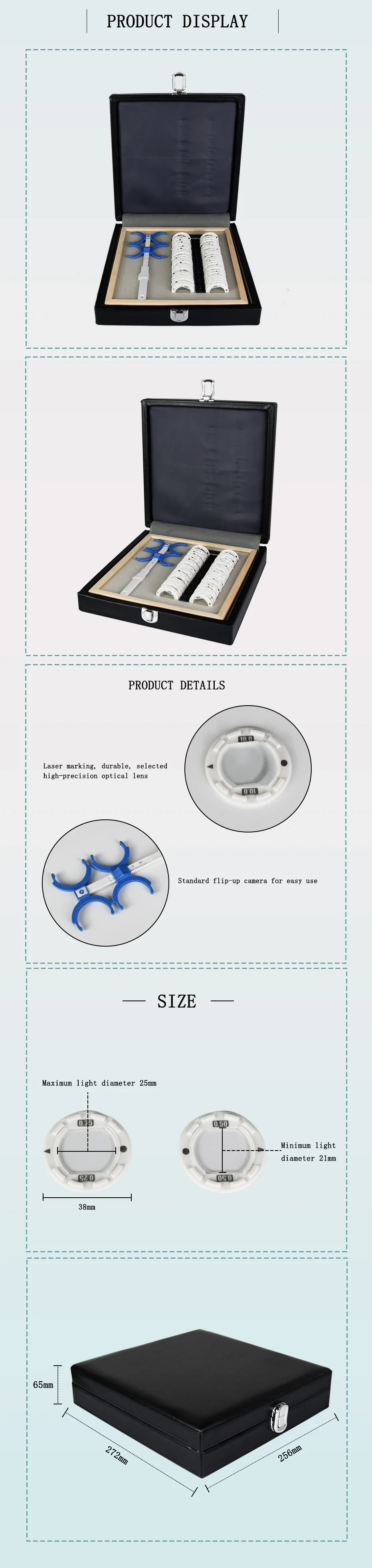 Optometry Instrument Prism Trial Lens Set with Adjustable Flipper Set PS-48