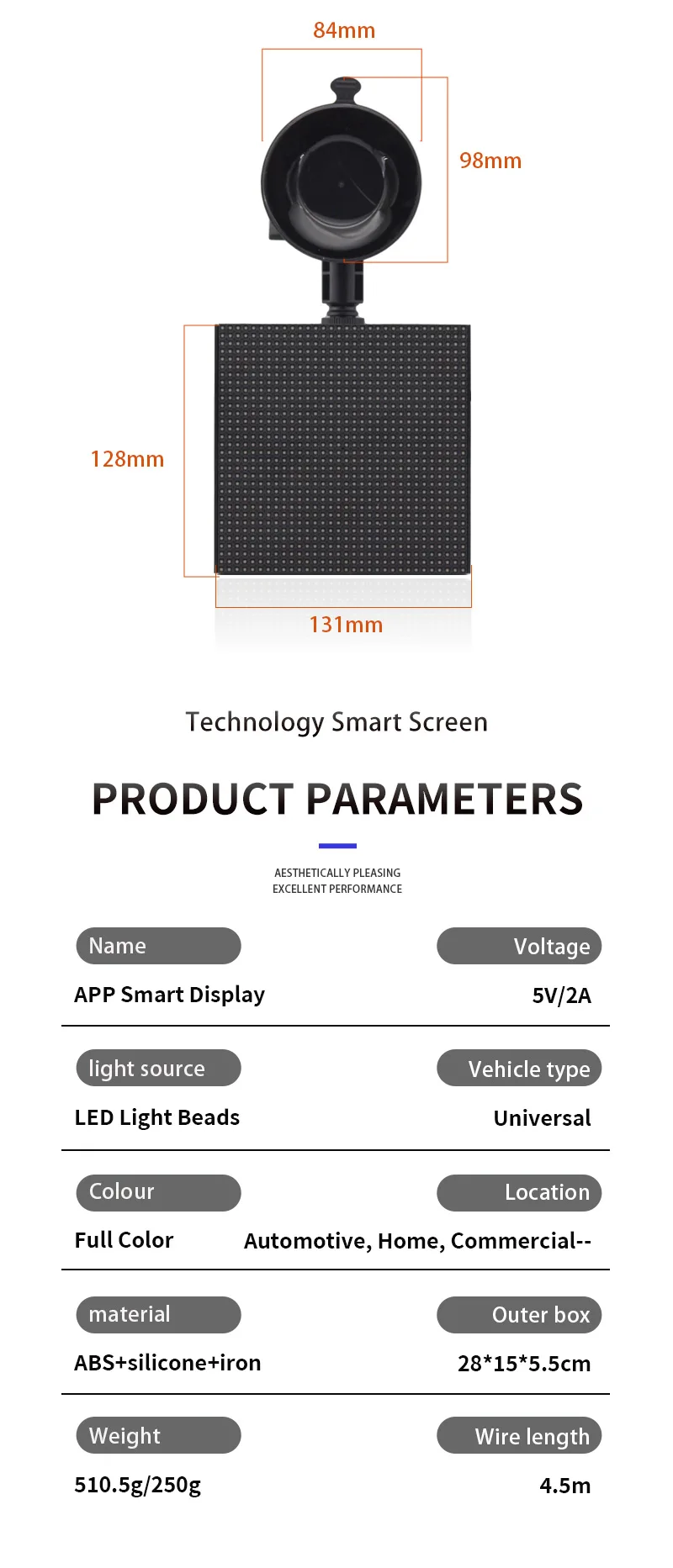 Small Interactive Led Screen Size Car Led Display For Car Rear Window ...