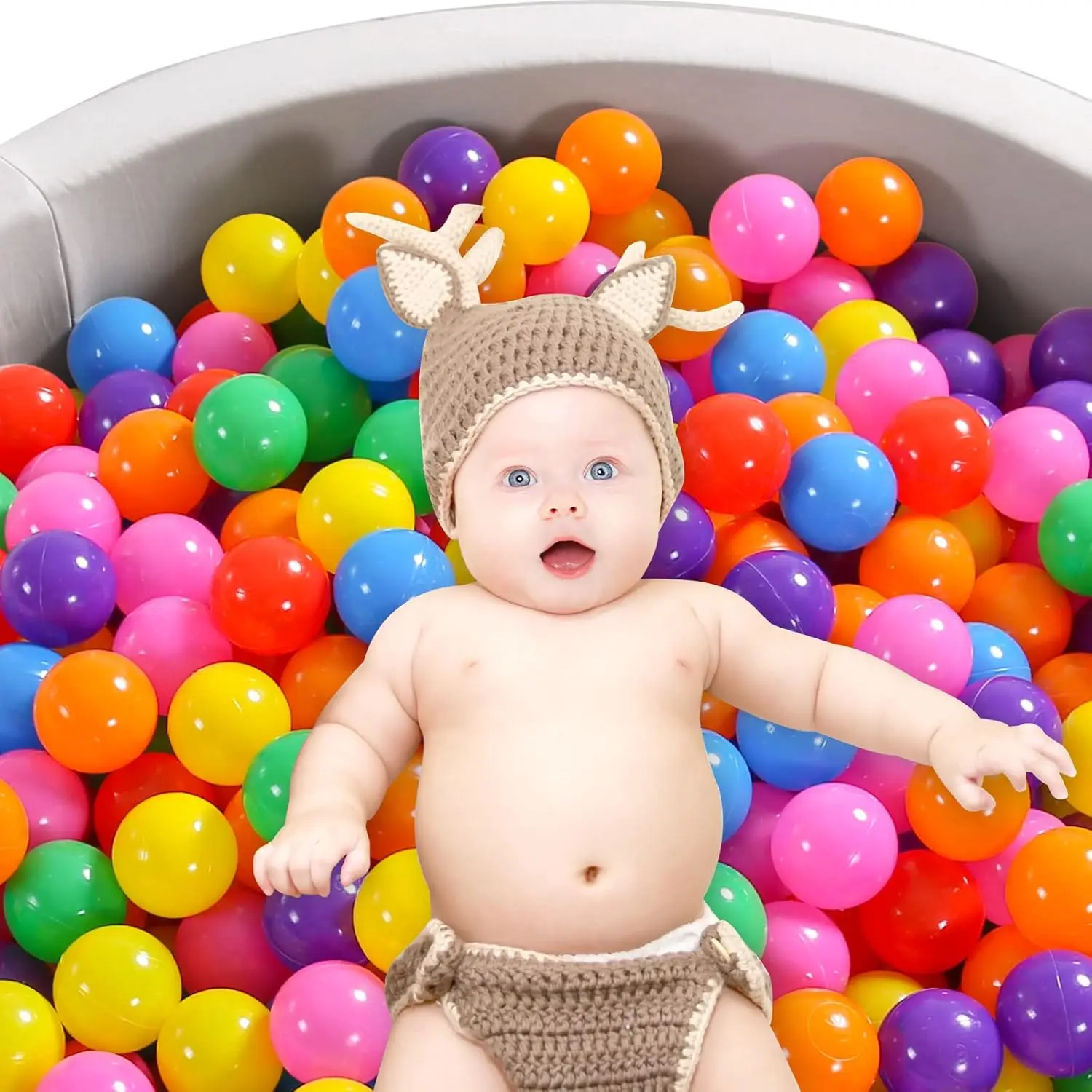 Mini Plastic Ball Pit for Baby & Toddler Non-Toxic Phthalate & BPA-Free ...