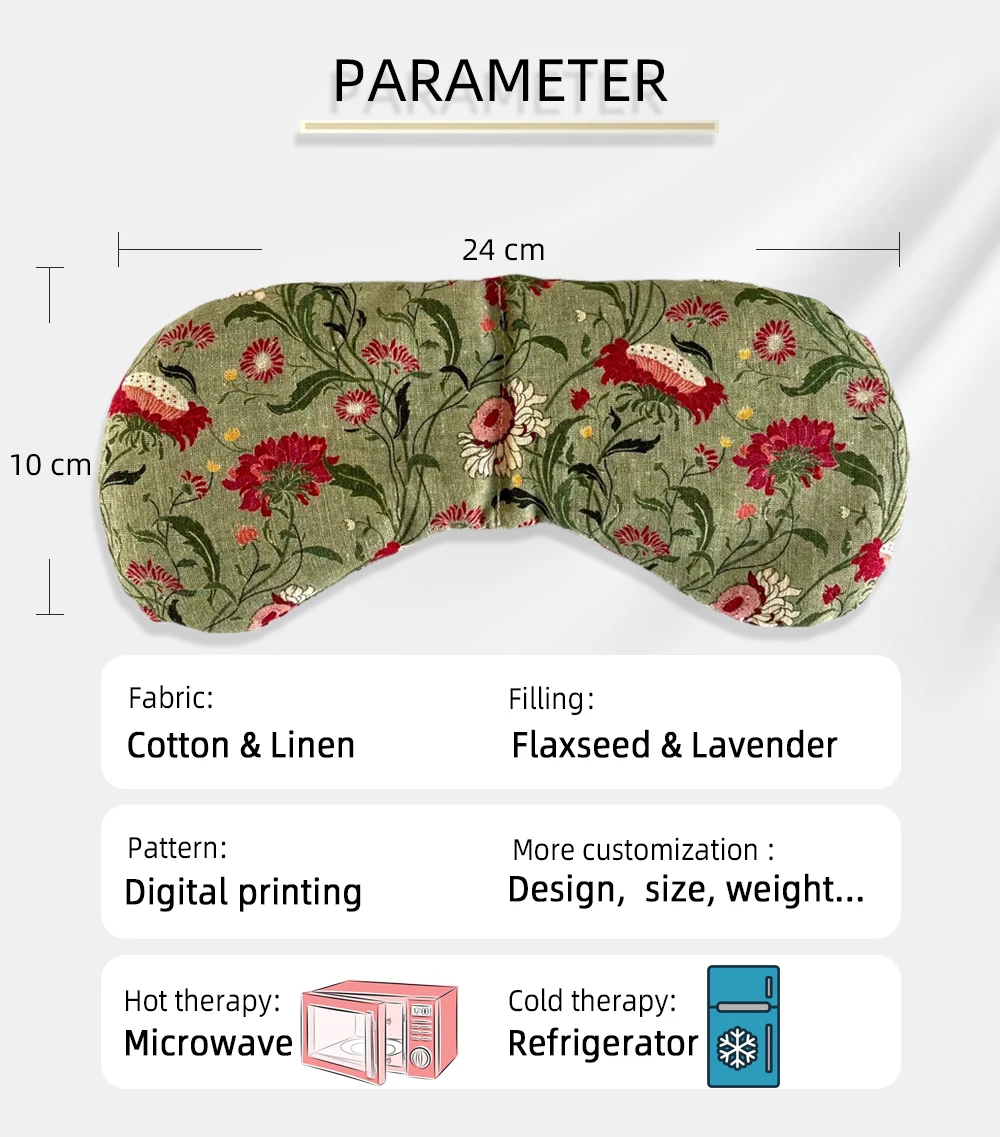 Cotton Printing Aromatherapy Microwavable Weighted Yoga Eye Pillow with ...