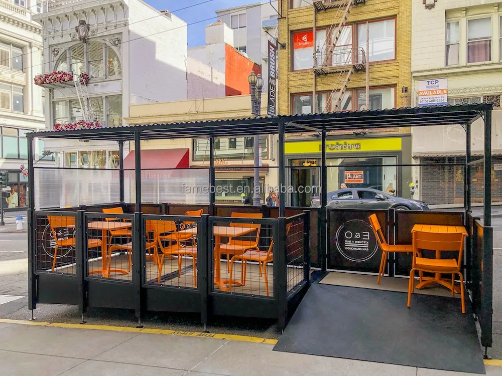 Customizable Design Panel Parklet Modular Design Street Parklets
