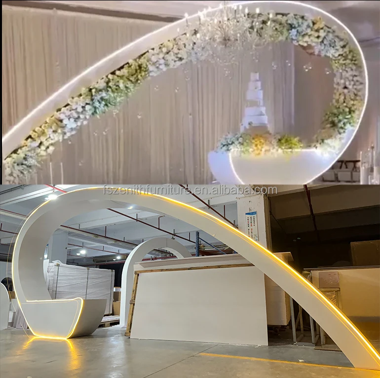 Custom Wedding Pvc Arch Stage Background Flower Panel White Acrylic ...