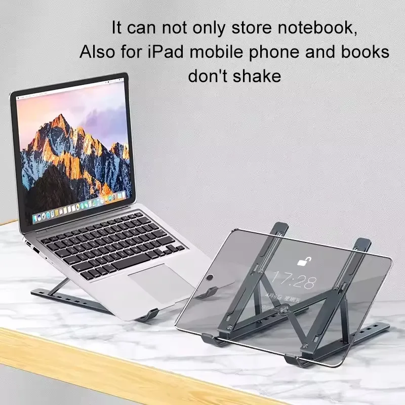 Metal Portable Foldable Laptop Stand Adjustable Notebook Holder ...